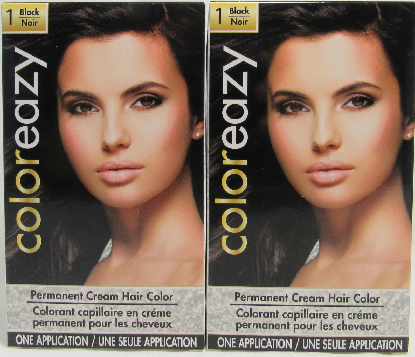 2 x coloreazy Permanent Cream Hair Color #1 Black/Noir | eBay