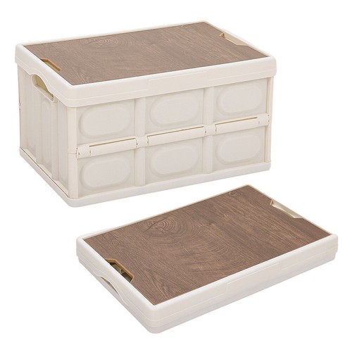 Large Folding Storage Box Stackable Baskets for Camping Caravan Picnic ...