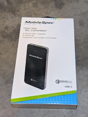 MobileSpec USB-C Compatible 10000mAh Rechargeable Power Qualcomm Quick ...