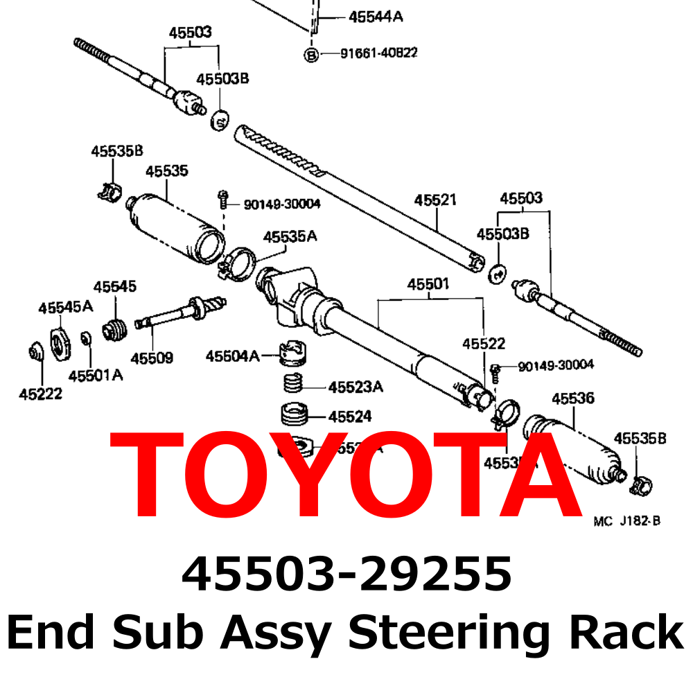【NEW】Toyota Genuine End Sub Assy Steering Rack 45503-29255 Direct From ...