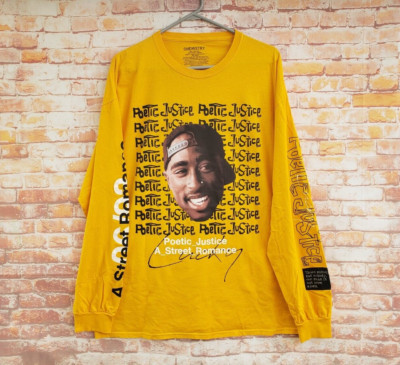 🔥 Poetic Justice Tupac Shakur Long Sleeve Yellow Shirt Men's XL ...