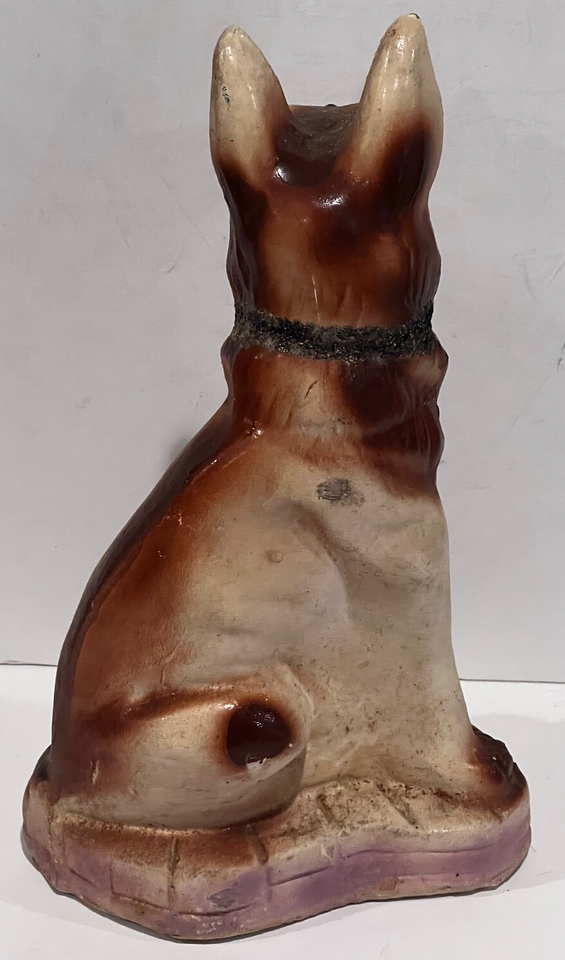 ANTIQUE CARNIVAL CHALKWARE GERMAN SHEPARD DOG 11" EXCELLENT | eBay