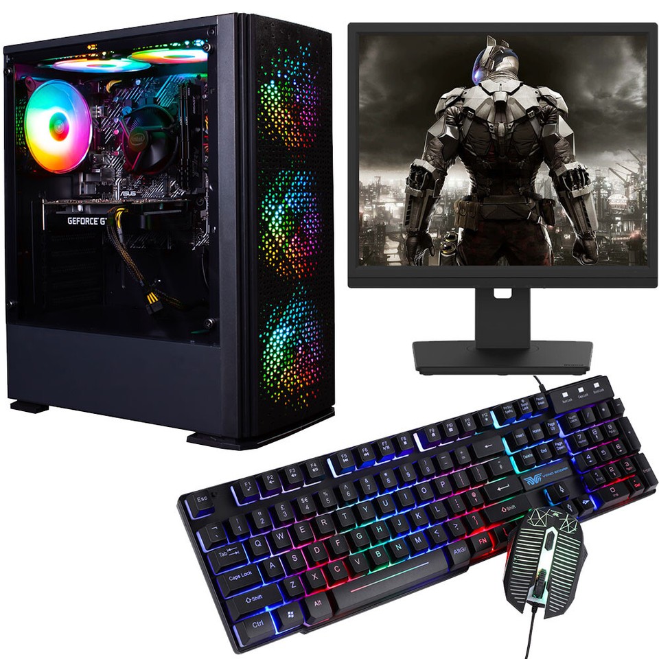 Gaming PC Bundle 22" Core i5 512GB SSD 16GB RAM GT1030 2GB Windows 10 ...