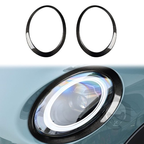 Real Carbon Fiber Headlight Frame Ring Cover Trim for Mini Cooper S F55 ...