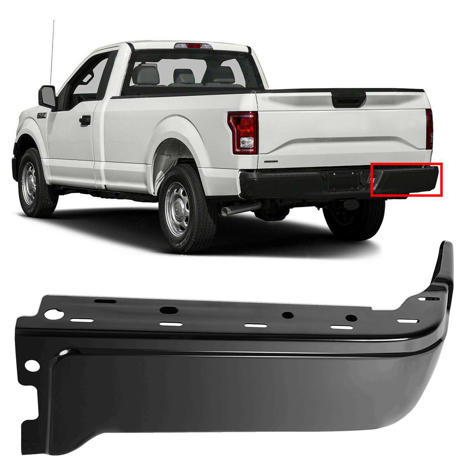 Rear Step Bumper End Face Bar W/o Sensor Hole For 2009-2014 Ford F150 ...