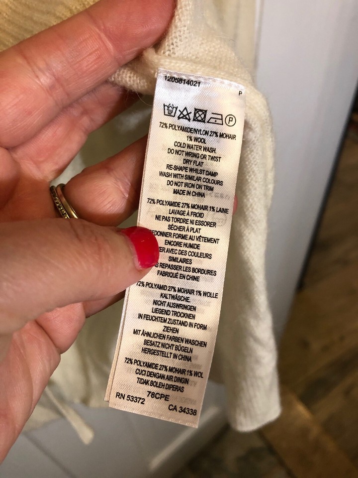 172. NWT French Connection Penguin Wool-Blend Sweater M Winter White ...