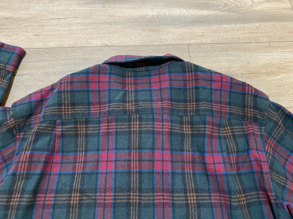 Pendleton Board Shirt Surf Plaid Size Mens L Wool Flap Pockets Loop ...