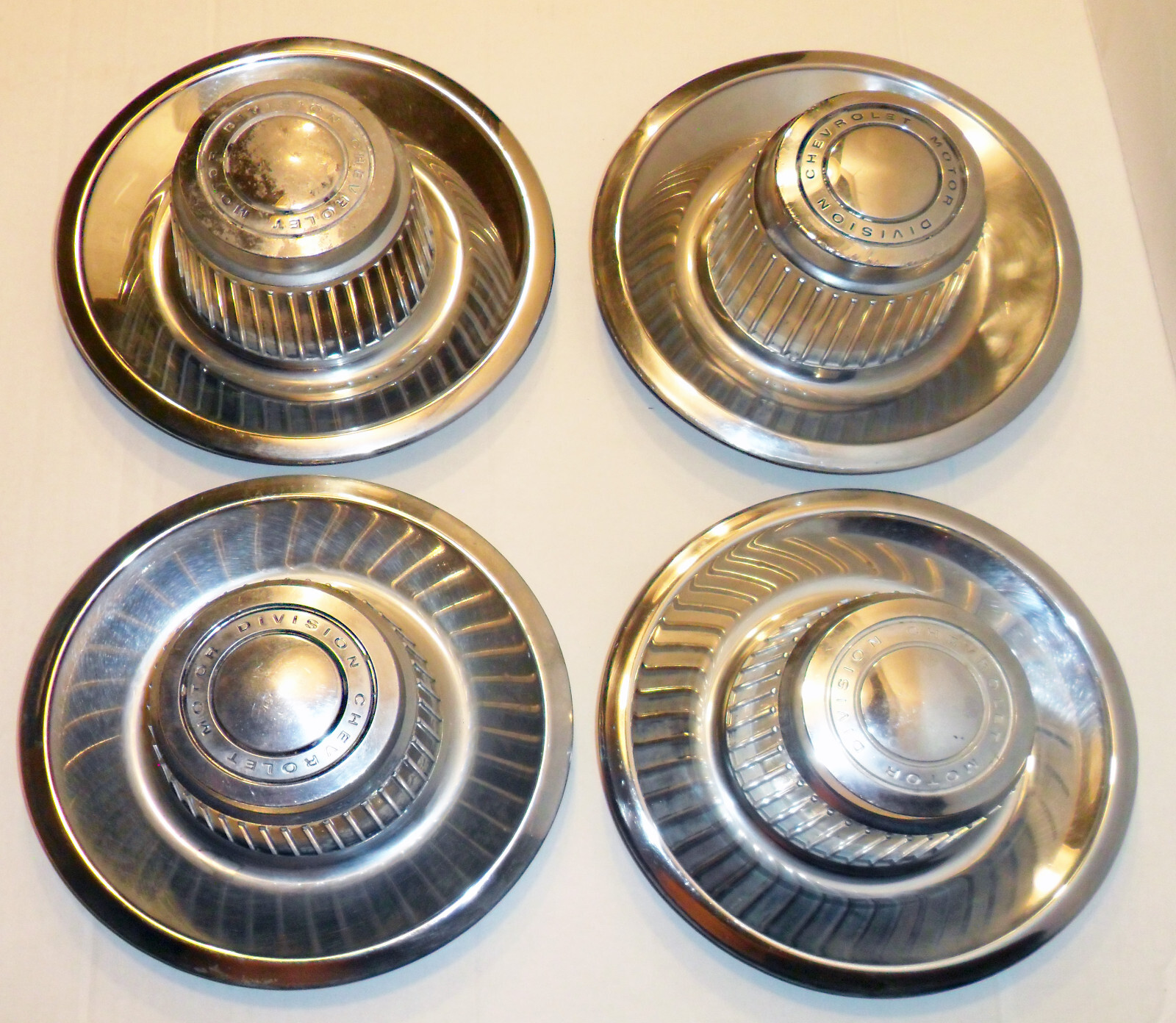 Four Vintage GM Chevrolet Motor Chevelle Rally Wheel Center Caps OEM | eBay