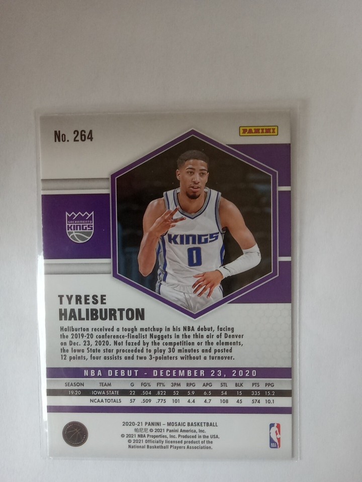 2020-21 Panini Mosaic Tyrese Haliburton Rookie Card #264 Superstar RC ...