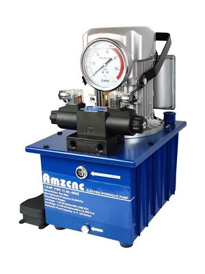 AMZCNC Two Way Electric Hydraulic Pump Power Pack Unit 2 Stage Double ...