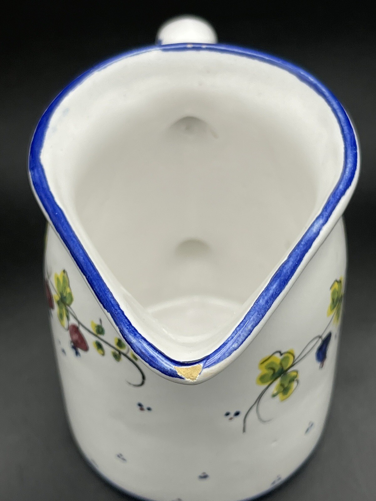 Italian Pottery Hand Painted Small Pitcher Creamer Blueberries on ...