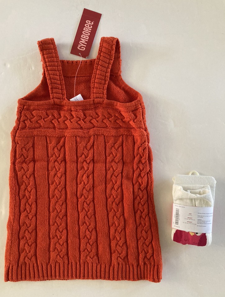 NWT Gymboree Fall Homecoming 3 3T Sleeveless Orange Sweater Dress ...