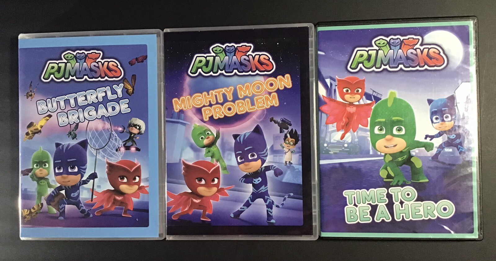 PJ Masks DVD Lot (3) Butterfly Brigade Mighty Moon Be A Hero PLEASE ...