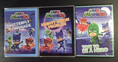PJ Masks DVD Lot (3) Butterfly Brigade Mighty Moon Be A Hero PLEASE ...