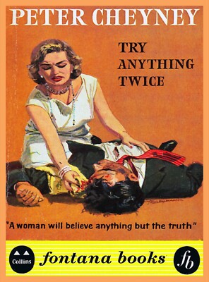 9846.Decor Poster.Room wall.Retro book cover Peter Cheyney Try anything ...