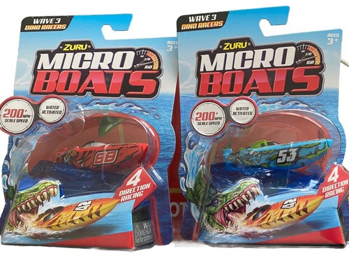 Zuru Micro Boats Wave 3 Dino Racers Boats #88 And #53 Red & Blue NEW ...
