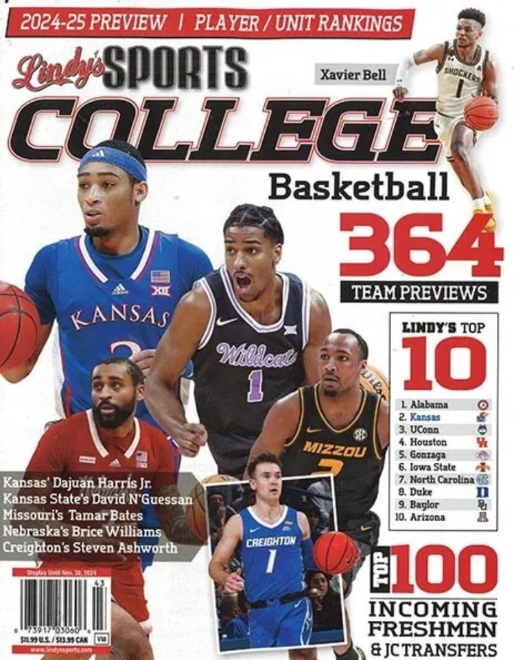 Lindy’s Sports 2024-2025 COLLEGE BASKETBALL Preview Magazine COVERS ...