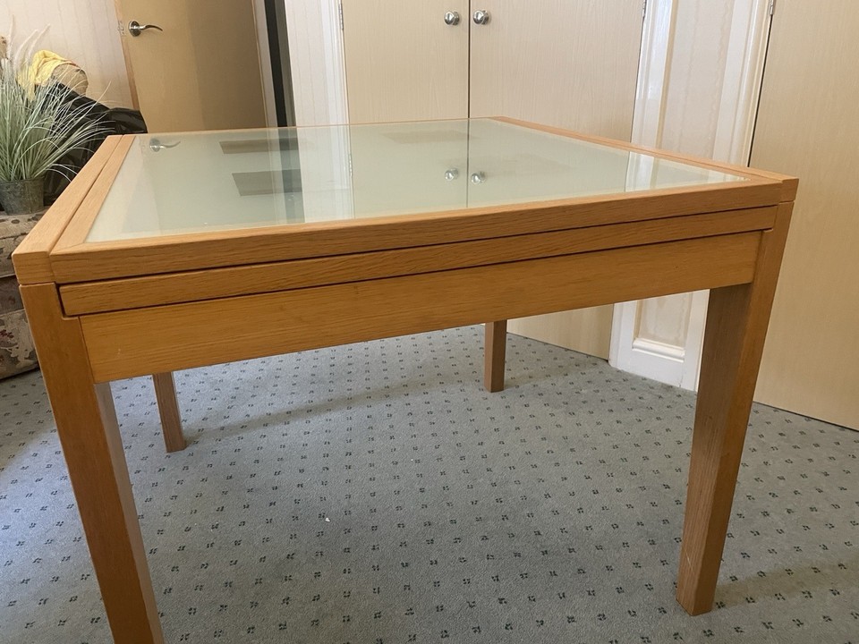 Extendable Dining Table Glass Top | eBay UK