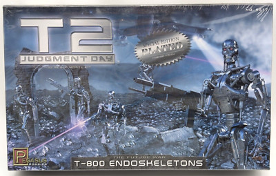 Pegasus 9217 T2 Judgement Day T-800 Endoskeletons Chrome Diorama Model ...