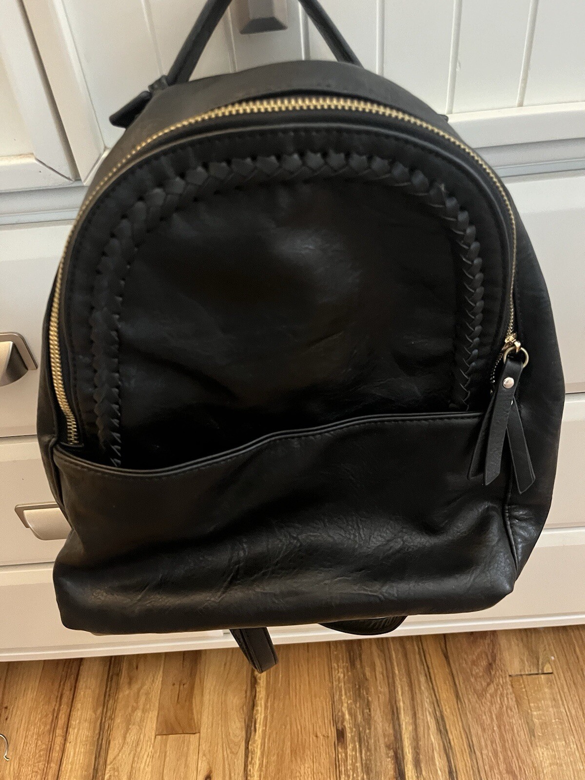 small black leather backpack purse handbag womens - Gem