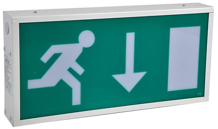 Lighted Fire Exit Signs Lighted Green Emergency Exit Signs In An