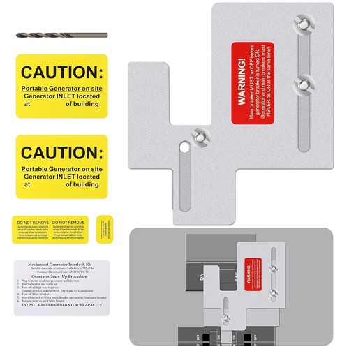 Silver Generator Interlock Kit Compatible with GE150 or 200 Amp Panels ...