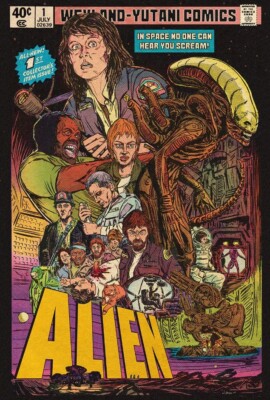Alien Aliens Comic Book Cover Style Movie Poster Giclee Print Art 13x19 ...