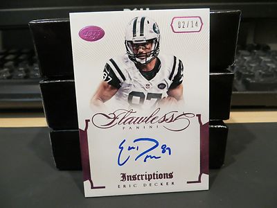 Panini Flawless Pink On Card Autograph Jets Eric Decker 02/14 2014 | eBay