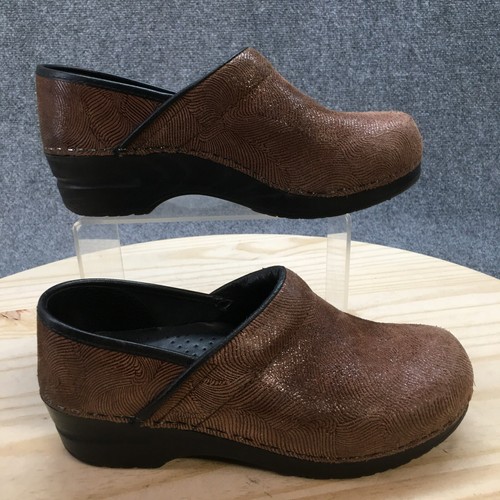 Sanita Shoes Womens 37 The Original Danish Clogs Brown Leather Pull On ...