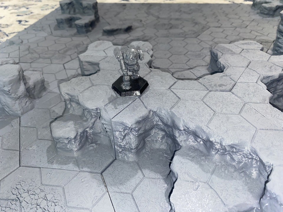 Battletech Compatible - Badlands 3D Terrain Hex Map - 25 tiles x 23 ...