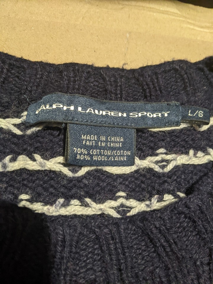 Ralph Lauren Sport Women's American Flag Shield Fairisle Deer Jumper W ...