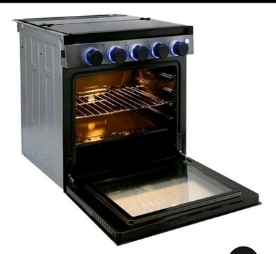 Rec Pro RV Stove Gas Range 21" Tall~3 burners~ Silver~ New OB~Scratch ...