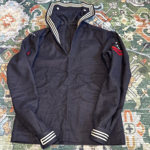 Vtg WW2 US Navy Dress Blue Wool Uniform Crackerjack Shirt 40 USS ...