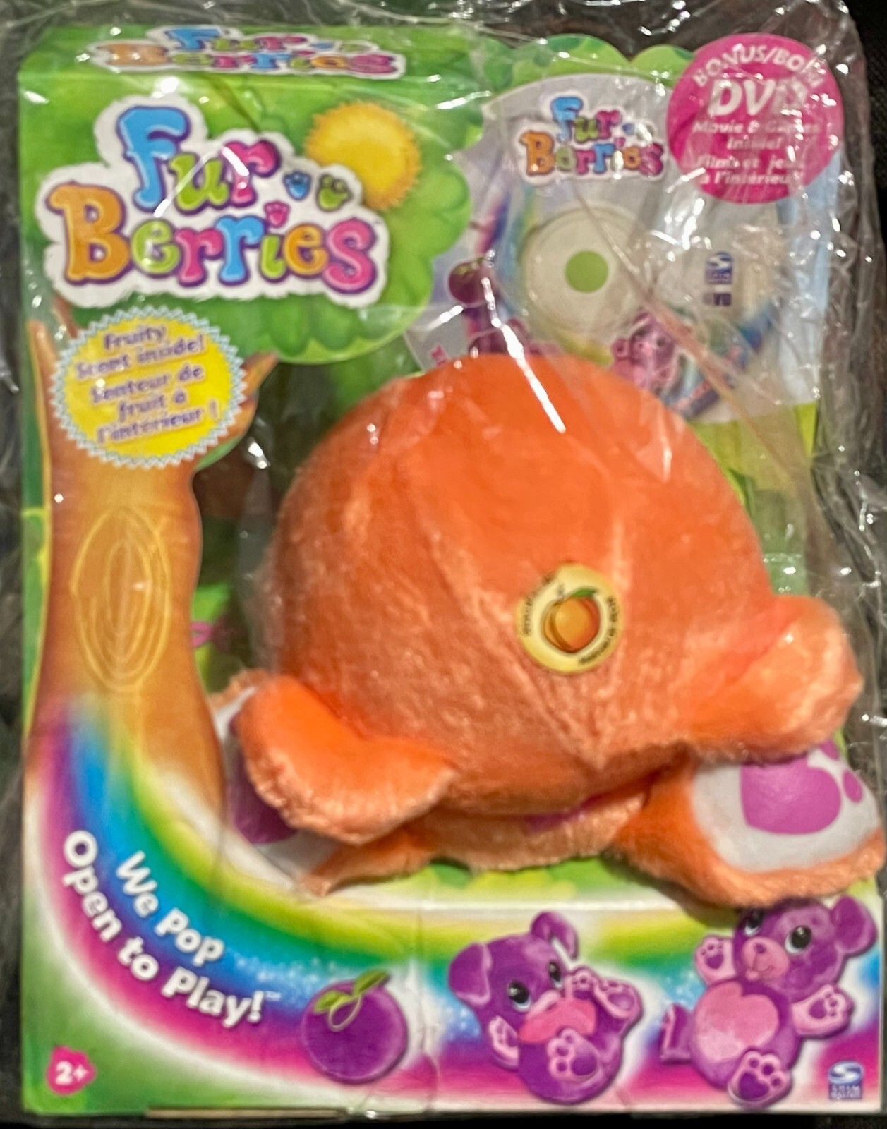 2010 Furberries We Pop Open to Play Plush with DVD - Fur Berries PEACH ...