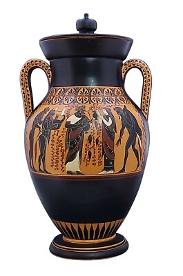 Dionysus Ariadne & Satyrs Amphora Vase Copy Ancient Greek Pottery ...