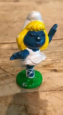 Vintage Smurfs Ballerina Smurfette Dancing Smurf Figure Toy PVC 1978 ...