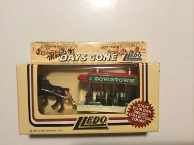 LLEDO MADE IN ENGLAND DAYS GONE HORSE DRAWN DOWNTOWN TROLLEY | eBay