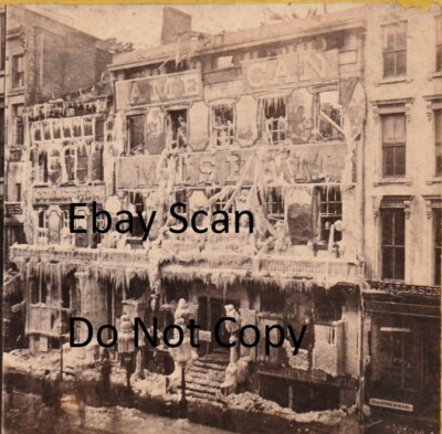 PT Barnum Frozen Ruins Museum - Fire 1868 NY - Anthony RARE Stereoview ...