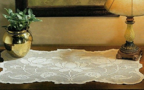 LOTUS FILET DOILY HOME DECOR CROCHET PATTERN INSTRUCTIONS | eBay