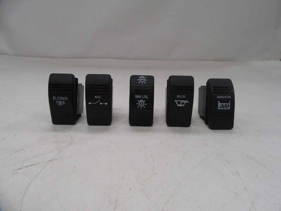 CARLING ILLUMINATED ROCKER SWITCH (SET OF 5) V1D1 / V6D1 BLACK MARINE ...