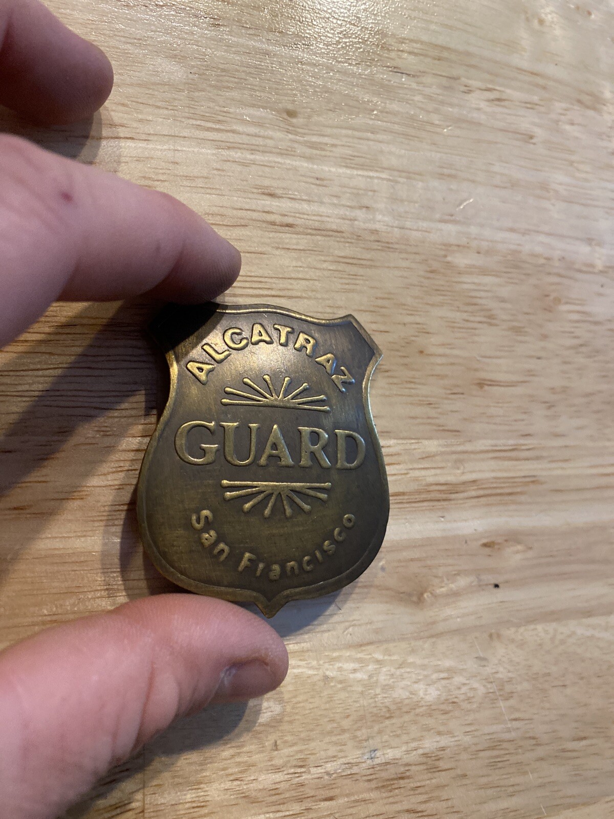 Alcatraz Jailer Pinback Jail Patina Brass Prison Penitentiary METAL ...