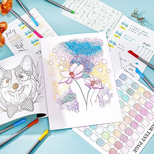 Fineliner Pens, 100 Colors 0.4mm Fineliner Color Pen Set Fine Line ...