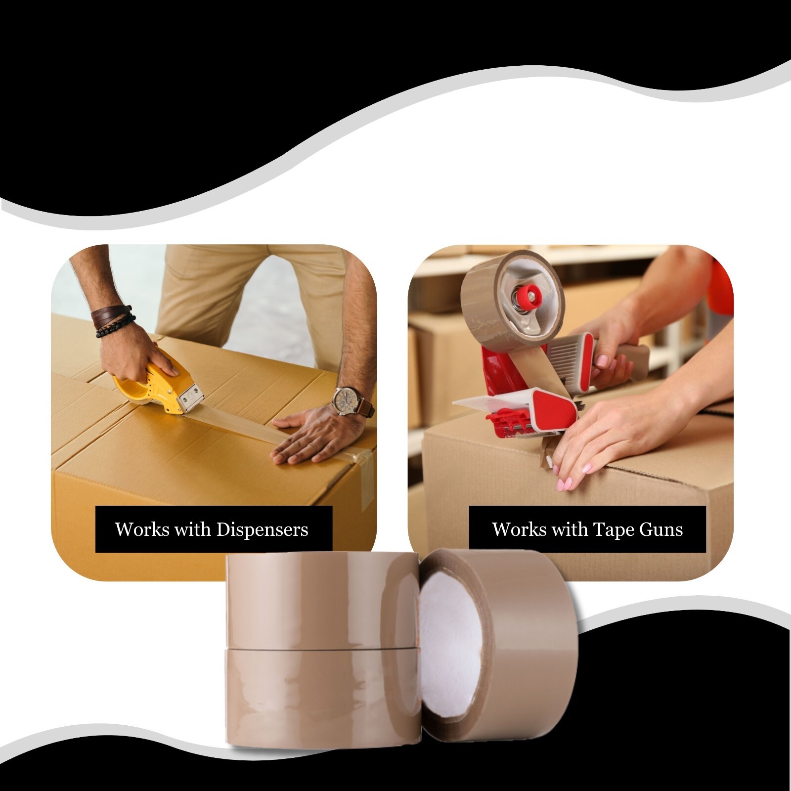 Strong 12 Brown Tape Buff Parcel Packing Tape 48MM X 66M Box Sealing ...