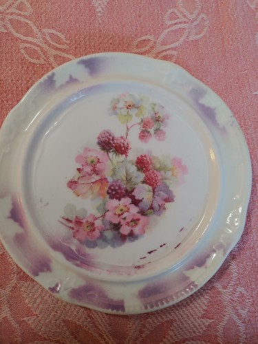 Antique Porcelain Round Teapot Tea Trivet Pink Flowers & Raspberries ...