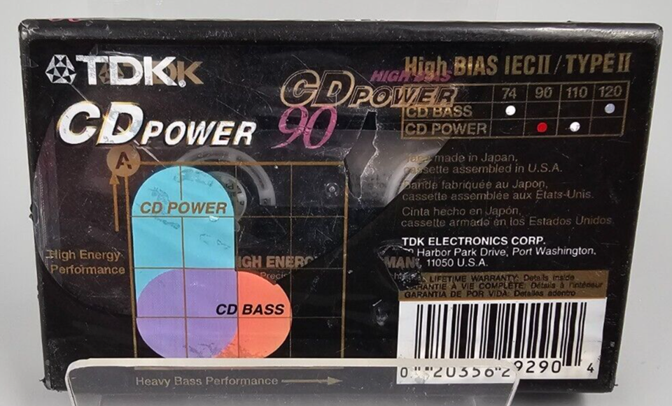 TDK CD Power High Bias 90 Minutes Blank Audio Cassette Tape PWR-90 ...