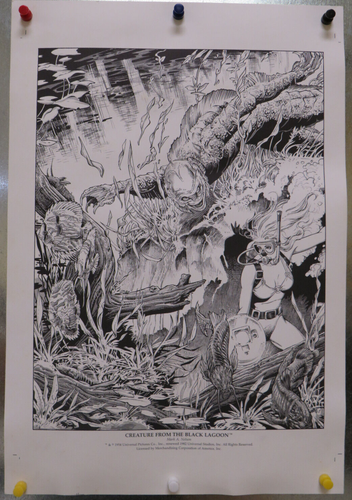 ROLLED CREATURE FROM THE BLACK LAGOON DAVID DORMAN B&W UNIVERSAL ...