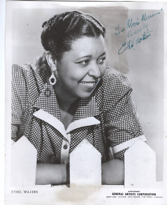 BROADWAY & FILM ACTRESS & SINGER ETHEL WATERS, SIGNED VINTAGE STUDIO ...