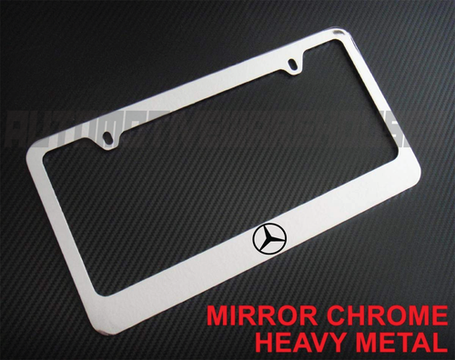 MERCEDES BENZ LOGO CHROME METAL LICENSE PLATE FRAME | eBay