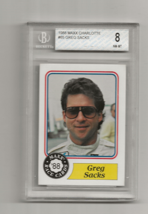 1988 Maxx Charlotte Nascar #65 Greg Sacks RC Rookie BGS-8 NM-MT | eBay