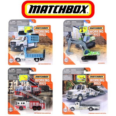 MATCHBOX REAL WORKING RIGS METAL FLATBED ATTENUATOR TRUCK EXCAVATOR ...